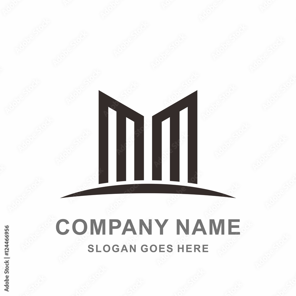 Building Shape Geometric Letter M Architecture Real Estate Stock Vector ...