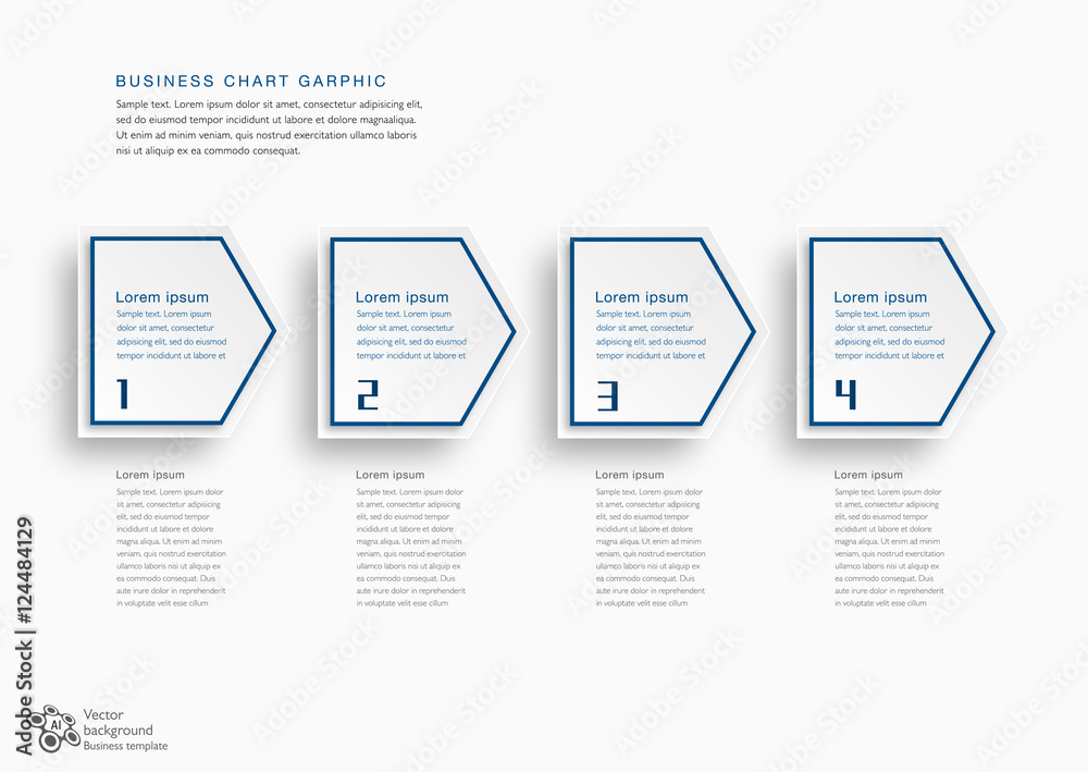Business Chart 4-Step Process #Vector Graphic Stock Vector | Adobe Stock