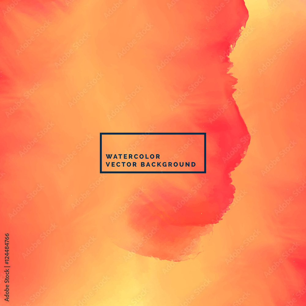 orange watercolor background with flowing ink stain Stock Vector ...