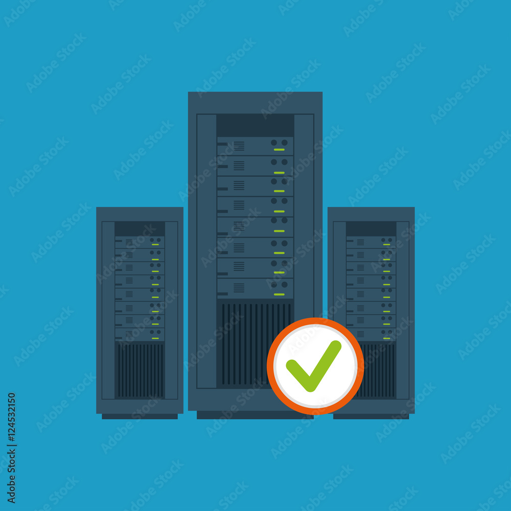 data center server hardware computer system check vector illustration ...