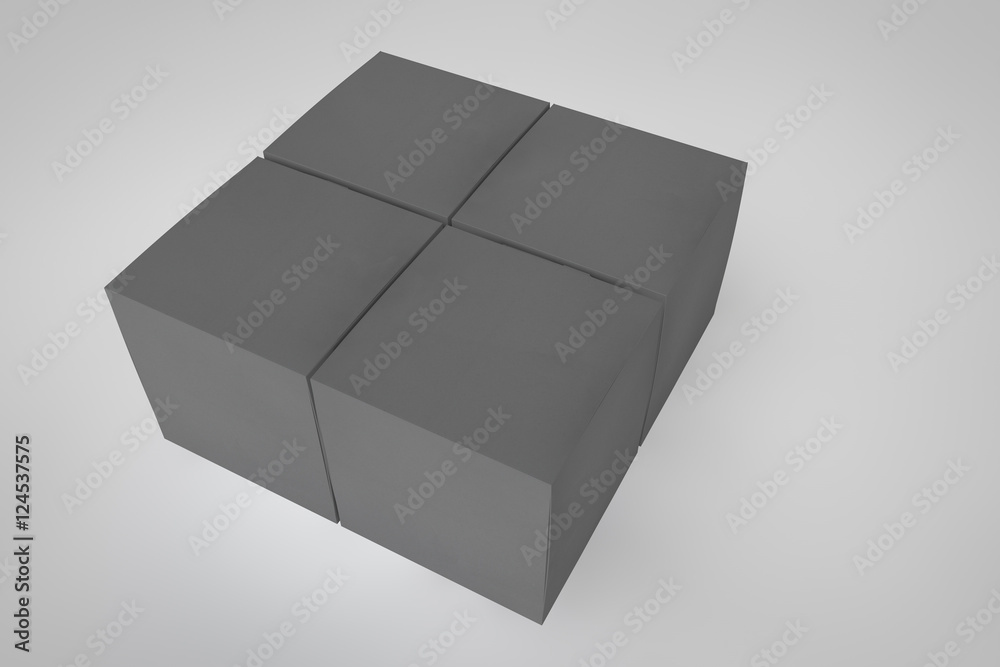 Mock-up cardboard box standing on white background. Packaging for your ...