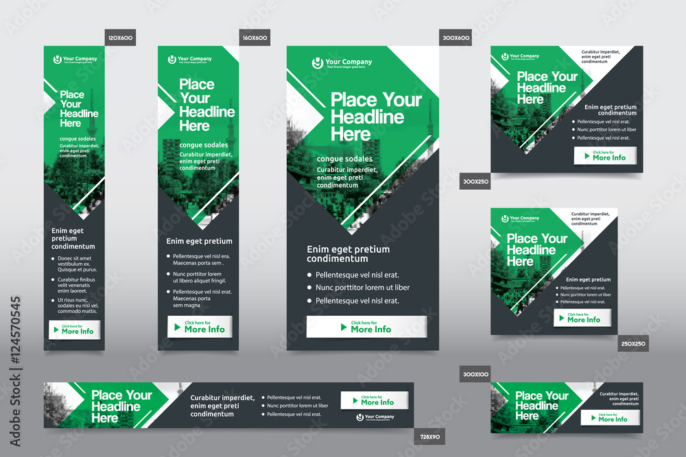 Green Color Scheme with City Background Corporate Web Banner Template ...