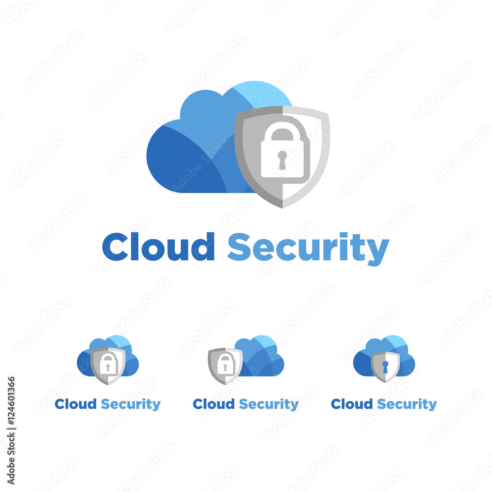 Cloud security set logos Stock Vector | Adobe Stock