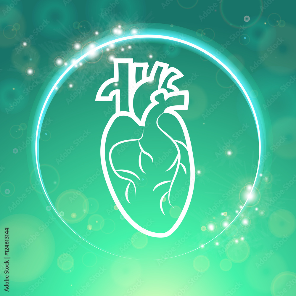Heart logo in sparkling circle medical wallpaper,vector illustration ...