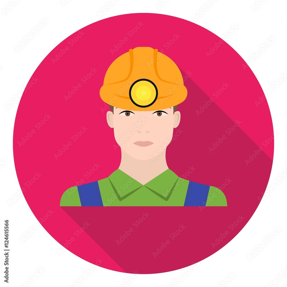 Miner icon in flat style isolated on white background. Mine symbol ...
