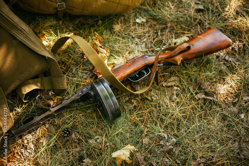 Soviet russian military ammunition - submachine gun of World War Stock ...