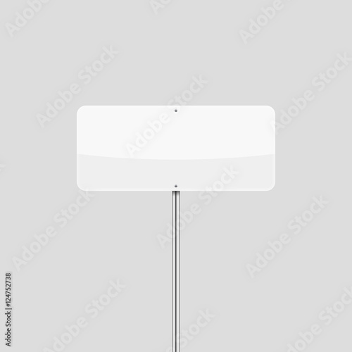 Blank white rectangular traffic sign mockup. Empty vector road sign ...