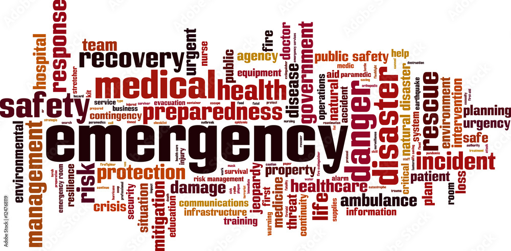 Emergency word cloud concept. Vector illustration Stock Vector | Adobe ...