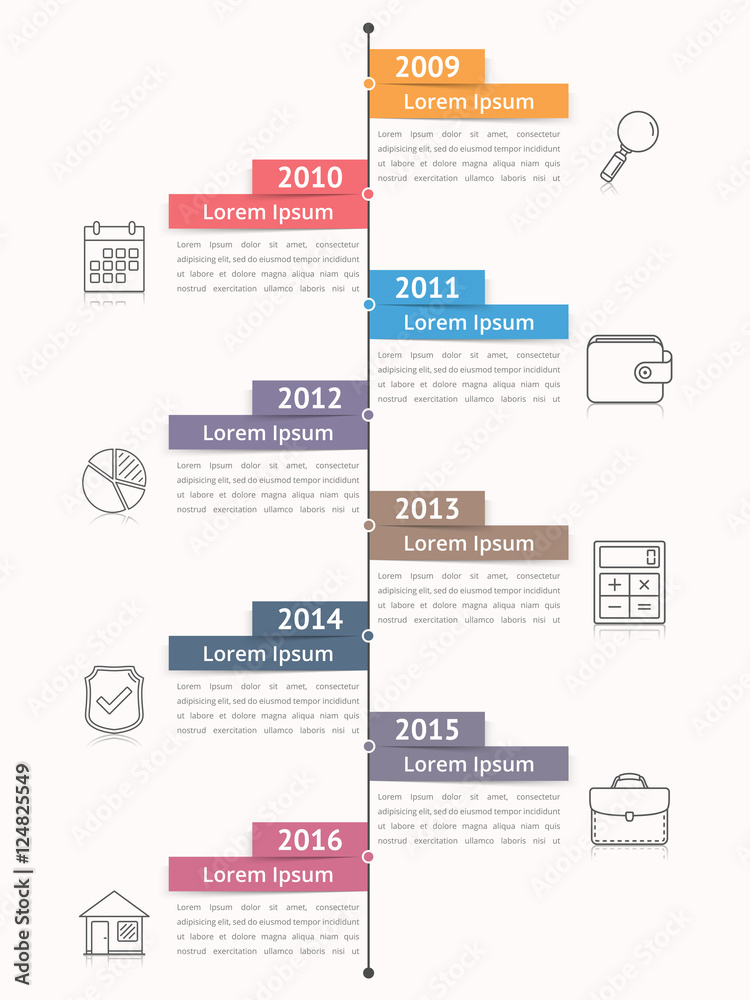 Vertical Timeline Infographics Stock Vector | Adobe Stock
