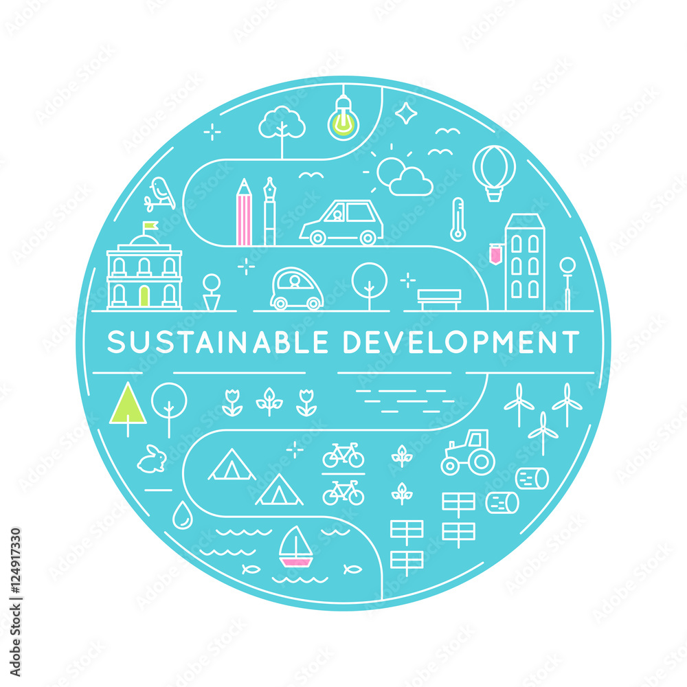 Sustainable Development and Sustainable Living Implementation Concept ...