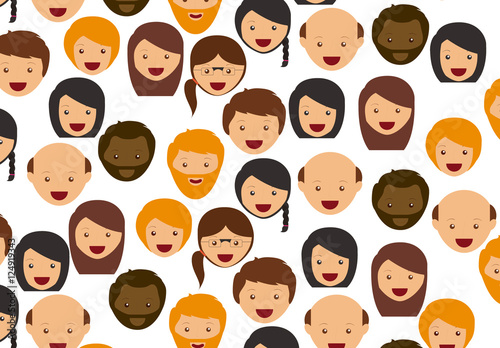 Cartoon Talking Head Pattern. Buy this stock template and explore ...