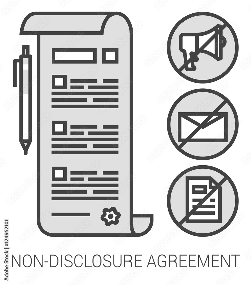 Non-disclosure agreement line infographic. Stock Vector | Adobe Stock