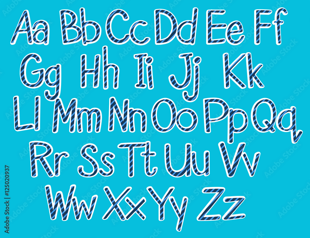 Font design for english alphabets Stock Vector | Adobe Stock