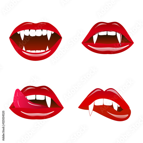 Vampire lips vector illustration Stock Vector | Adobe Stock