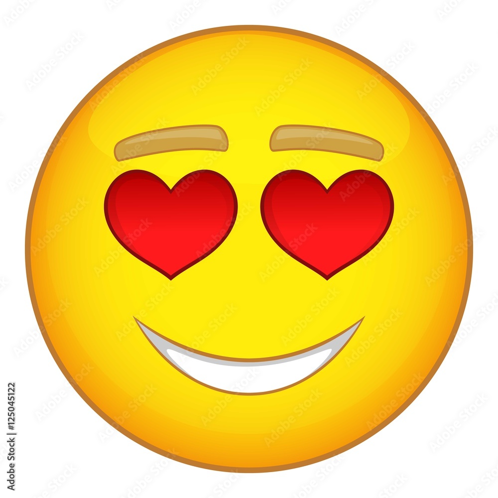 In love emoticon icon. Cartoon illustration of emoticon vector icon for ...