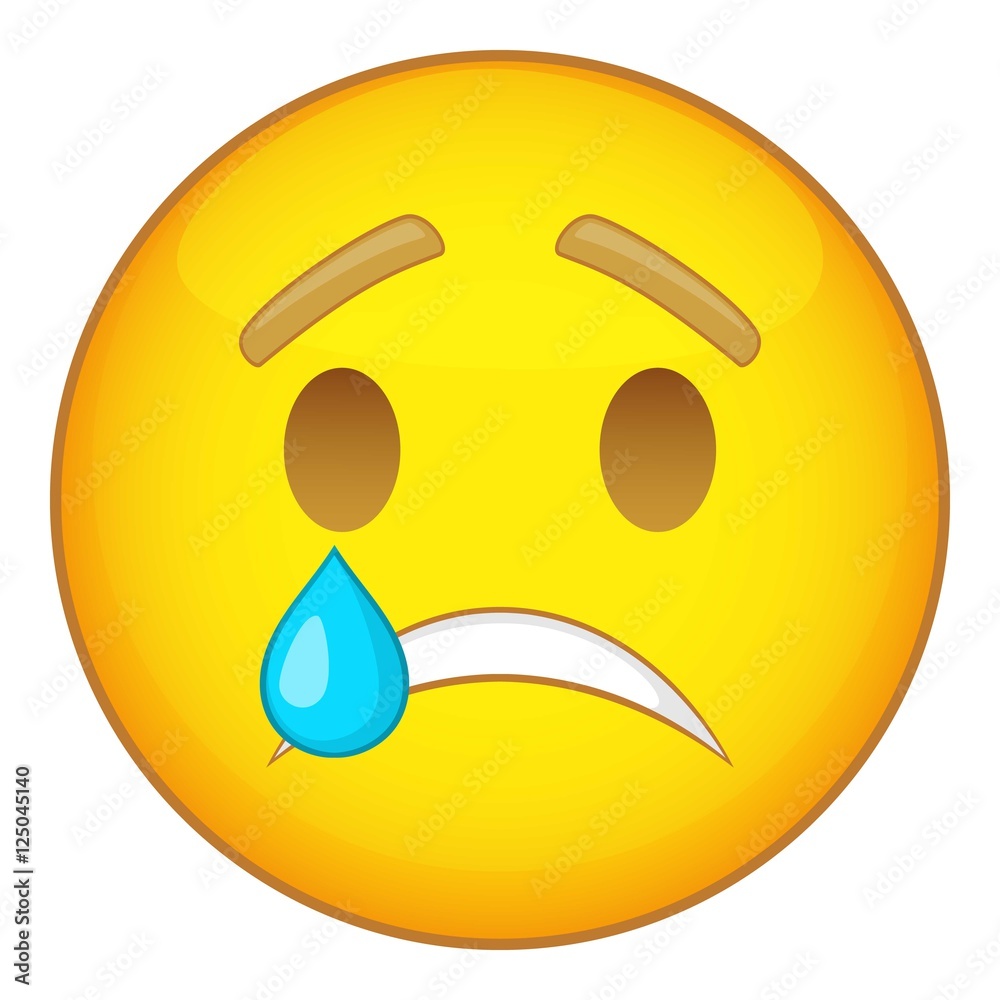 Crying emoticon icon. Cartoon illustration of emoticon vector icon for ...
