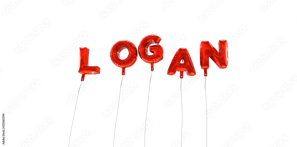 Stock-Illustration „LOGAN - word made from red foil balloons - 3D ...