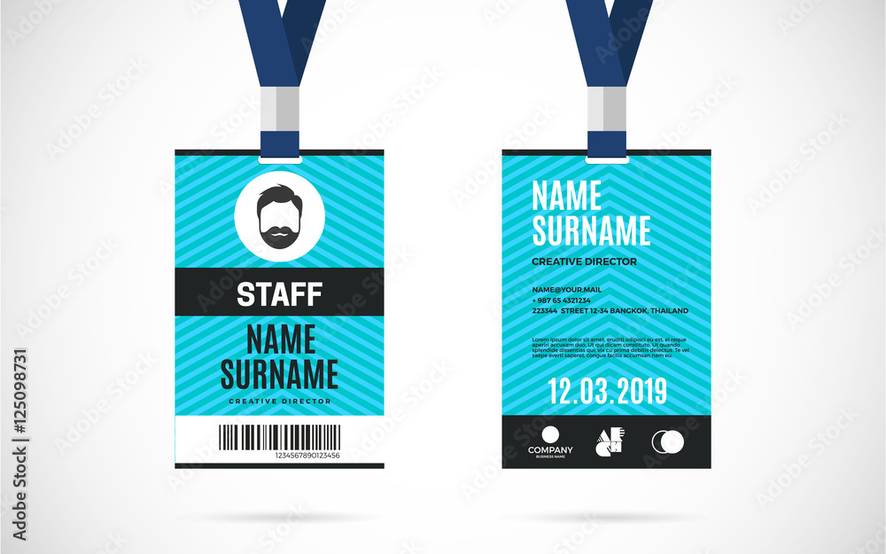 staff id card set vector design illustration Stock Vector | Adobe Stock