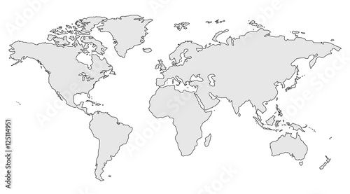 Gray similar world map blank for infographic Stock Illustration | Adobe ...