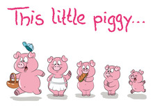 Five Cute Pigs Piglets 1891 Free Stock Photo - Public Domain Pictures