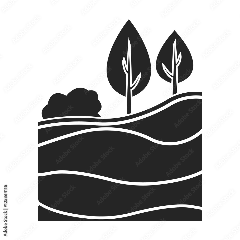 Layers of the earth icon in black style isolated on white background ...