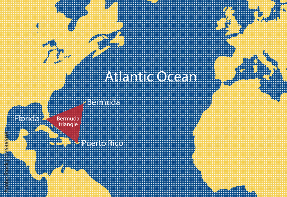 vector map of the Bermuda Triangle. Stock Vector | Adobe Stock