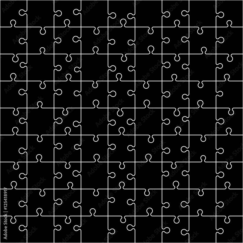 Jigsaw puzzle.Outline vector. Stock Vector | Adobe Stock