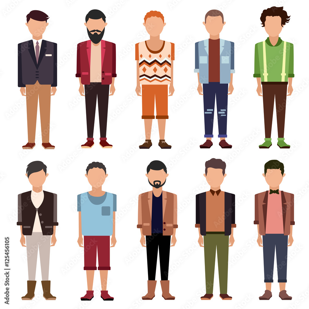 vector cartoon set. men. Stock Vector | Adobe Stock