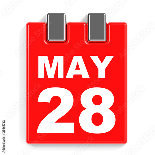 May 28. Calendar on white background. Stock Illustration | Adobe Stock