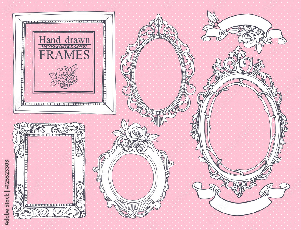 Set of vintage frames. Stock Vector | Adobe Stock