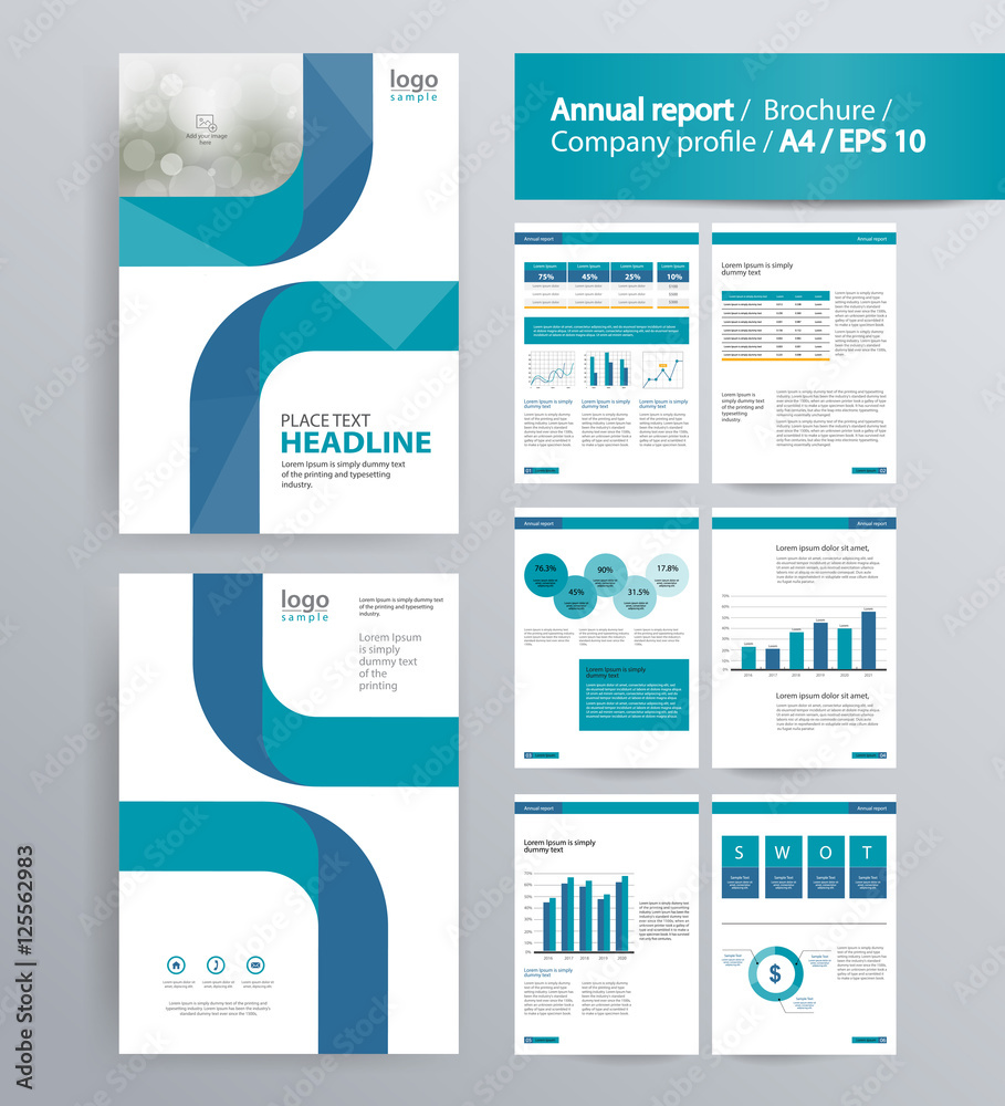 page layout for company profile, annual report, brochure, and flyer ...