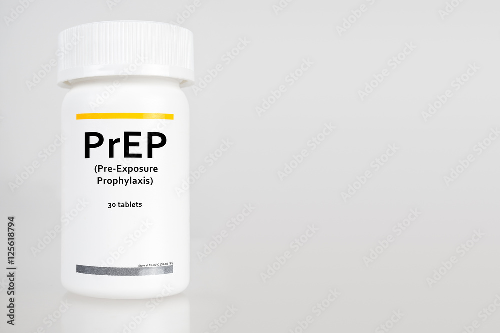 Pill Bottle with label "PrEP" (stands for Pre-Exposure Prophylaxis ...