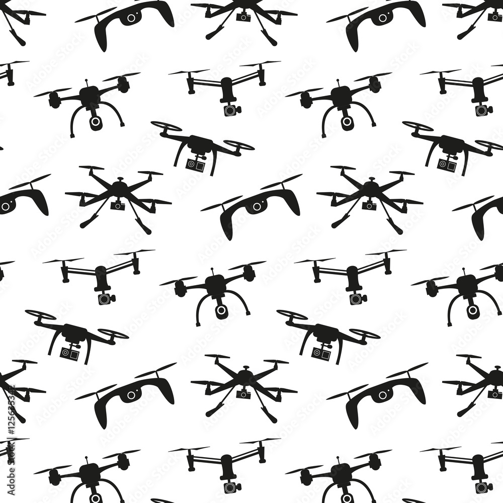 Drone seamless pattern. Stock Vector | Adobe Stock