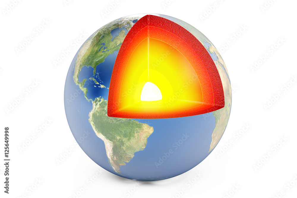 structure of earth planet concept, 3D rendering Stock Illustration ...