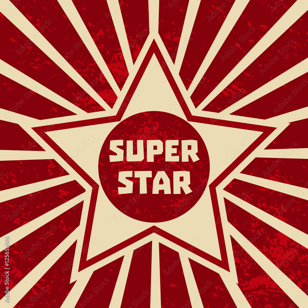 Super star banner. Starring shape. Success superstar Victory winning ...