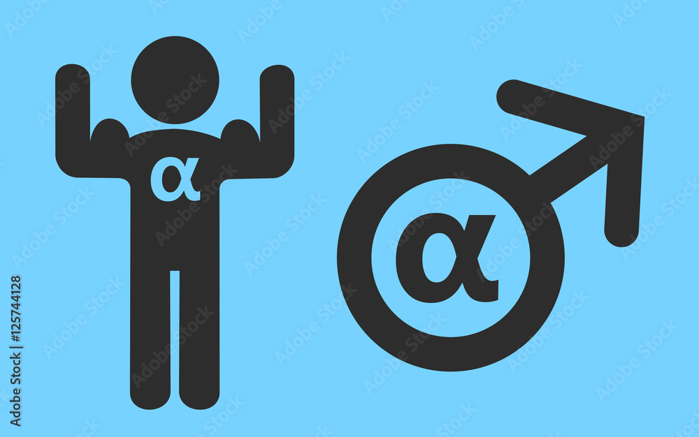 Alpha male - Vector pictogram of male with strong biceps and gender ...