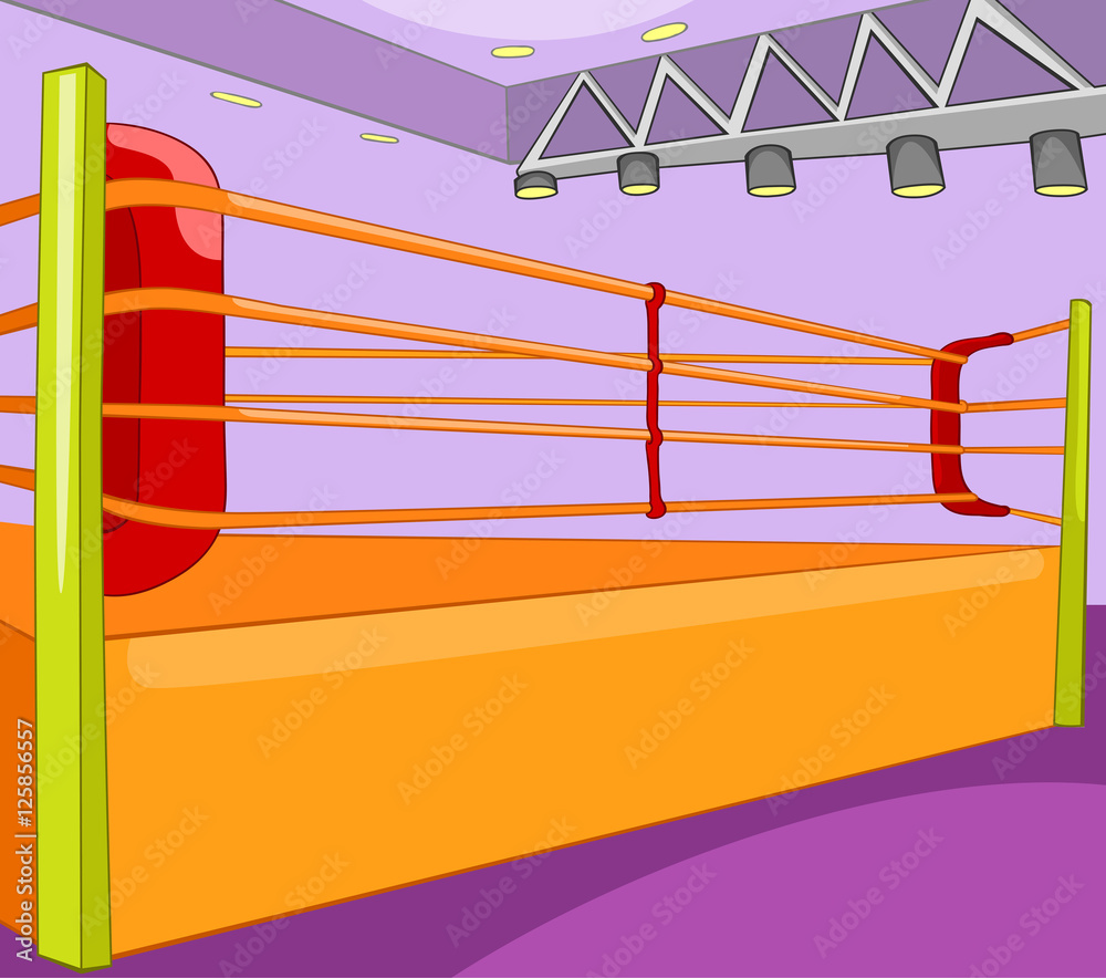 Cartoon background of boxing ring. Stock Illustration | Adobe Stock