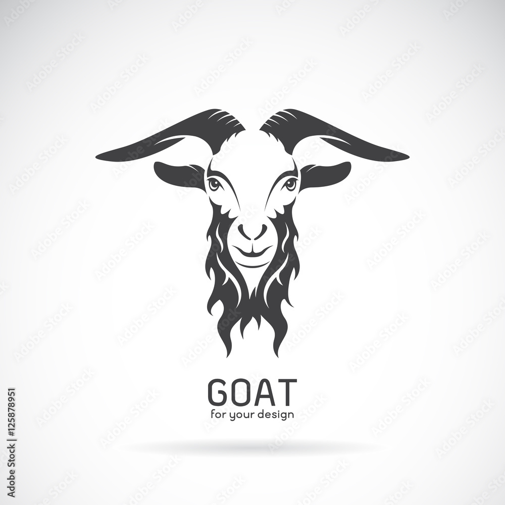 Vector of a goat head design on white background. Animals. Stock Vector ...