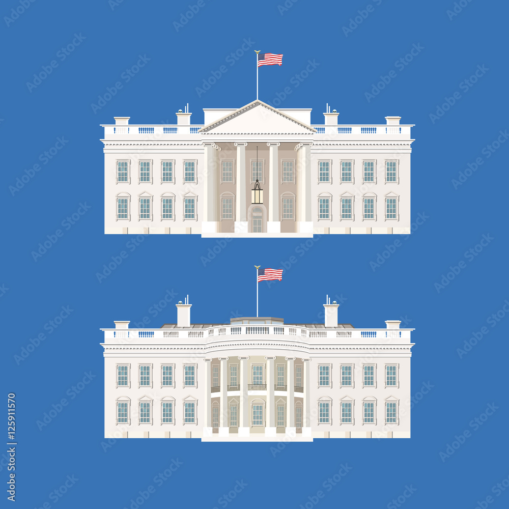 Vector illustration with White house. Stock Vector | Adobe Stock
