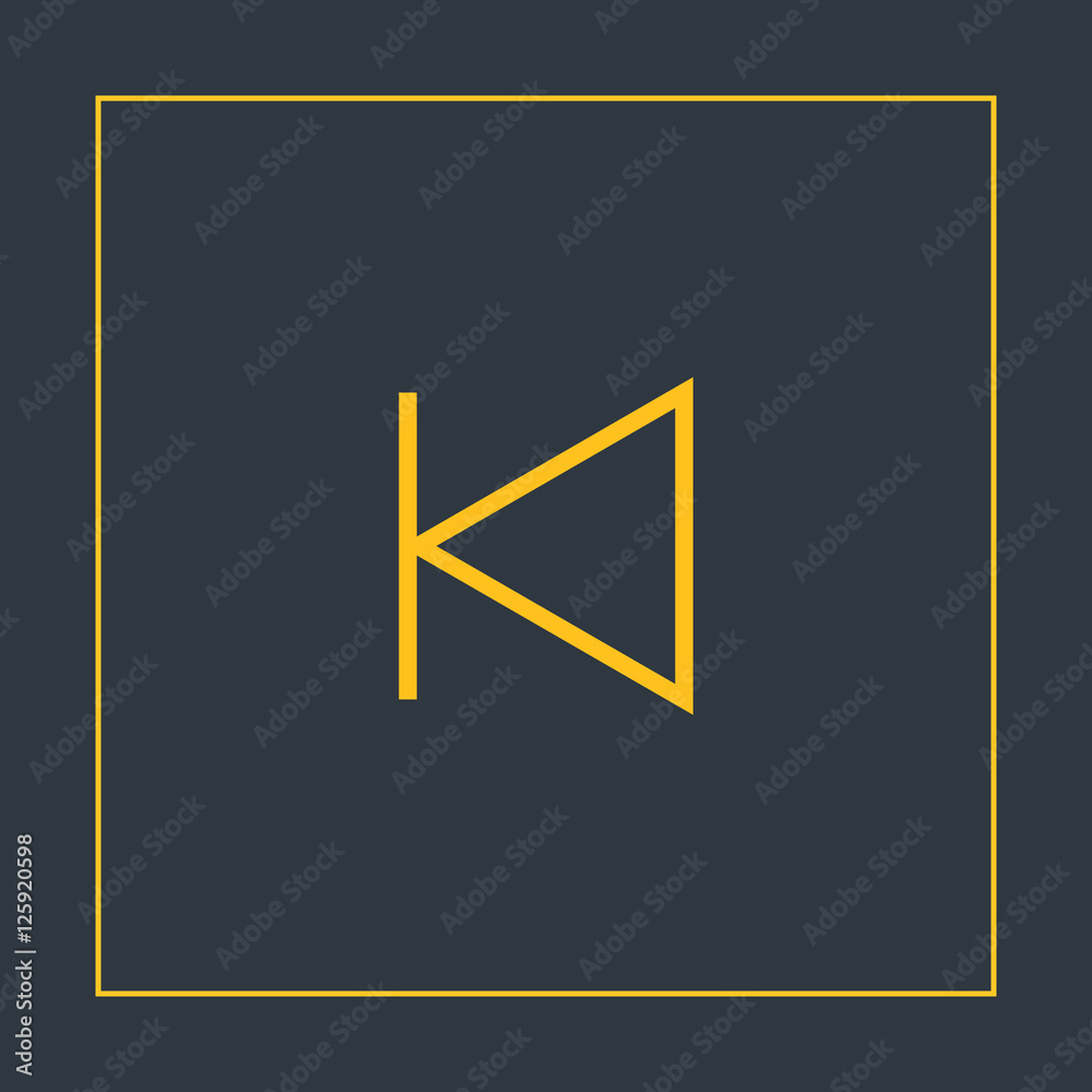 Previous track icon vector, clip art. Also useful as logo, web UI ...