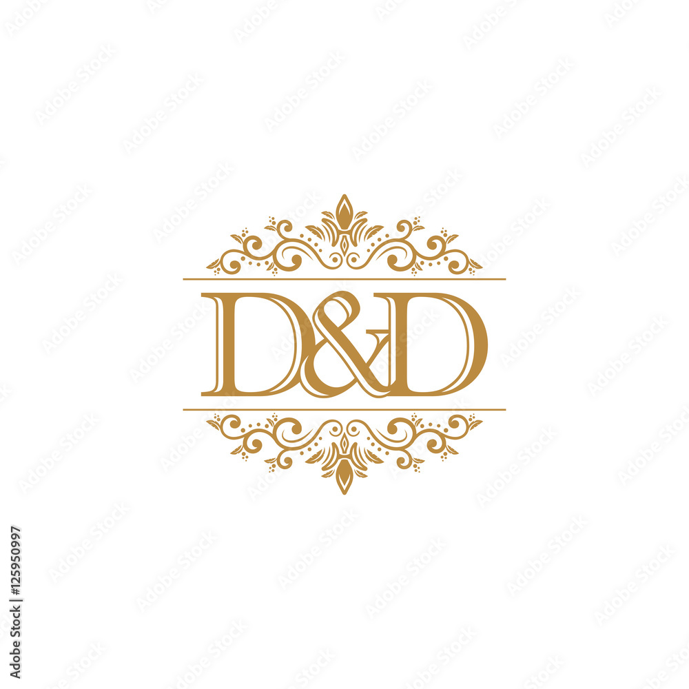 D&D Initial logo. Ornament gold Stock Vector | Adobe Stock