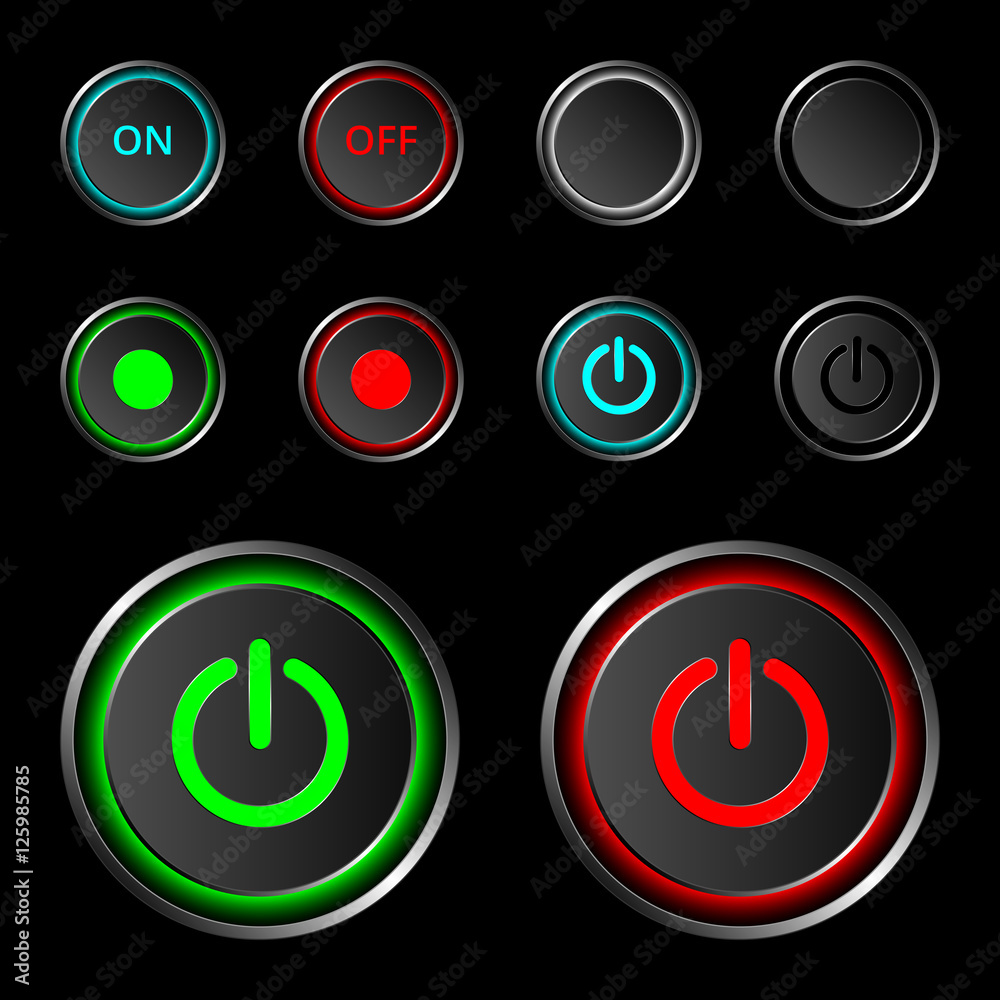 Vector Power Switch Buttons Stock Vector | Adobe Stock