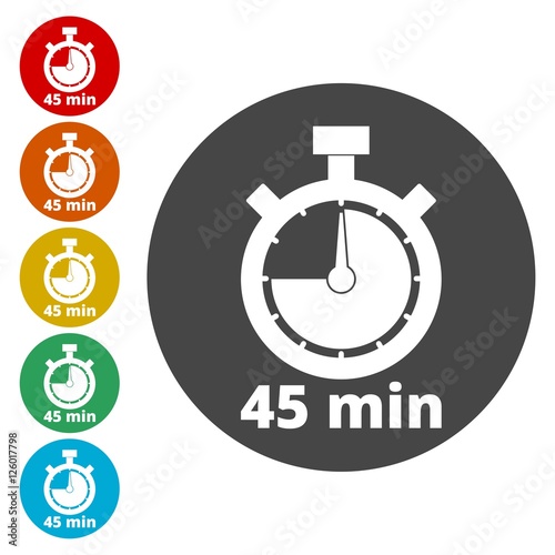 45 minutes stopwatch symbol, Timer icons set - Buy this stock vector ... 45 minutes stopwatch symbol, Timer icons set - Buy this stock vector ...