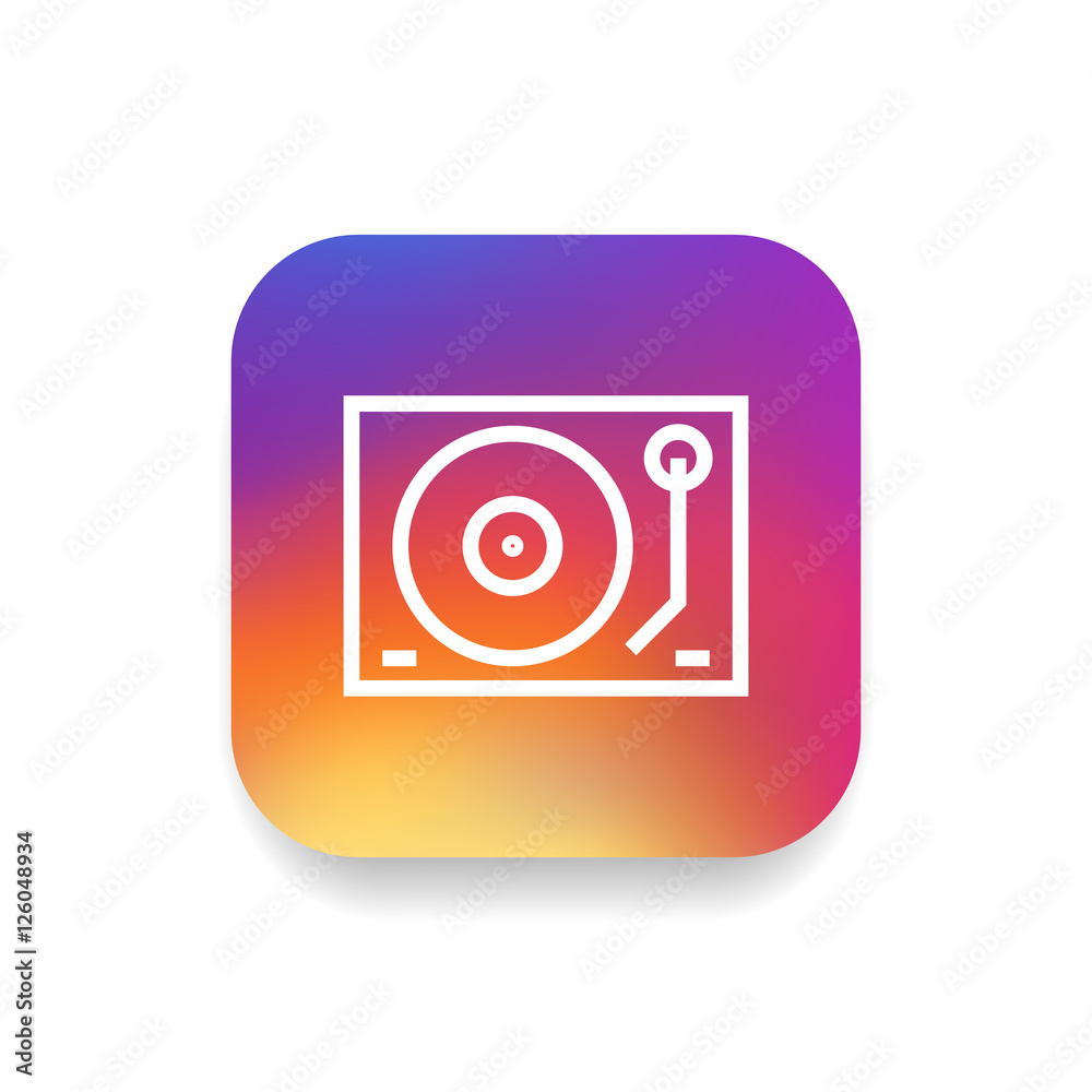 Dj mixer icon vector, clip art. Gramophone vector symbol. Also useful ...