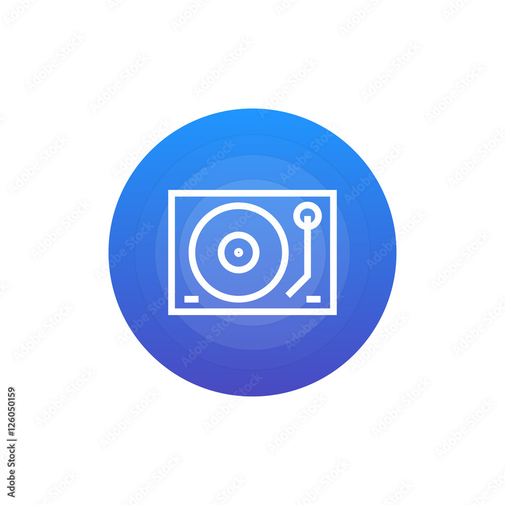 Dj mixer icon vector, clip art. Gramophone vector symbol. Also useful ...