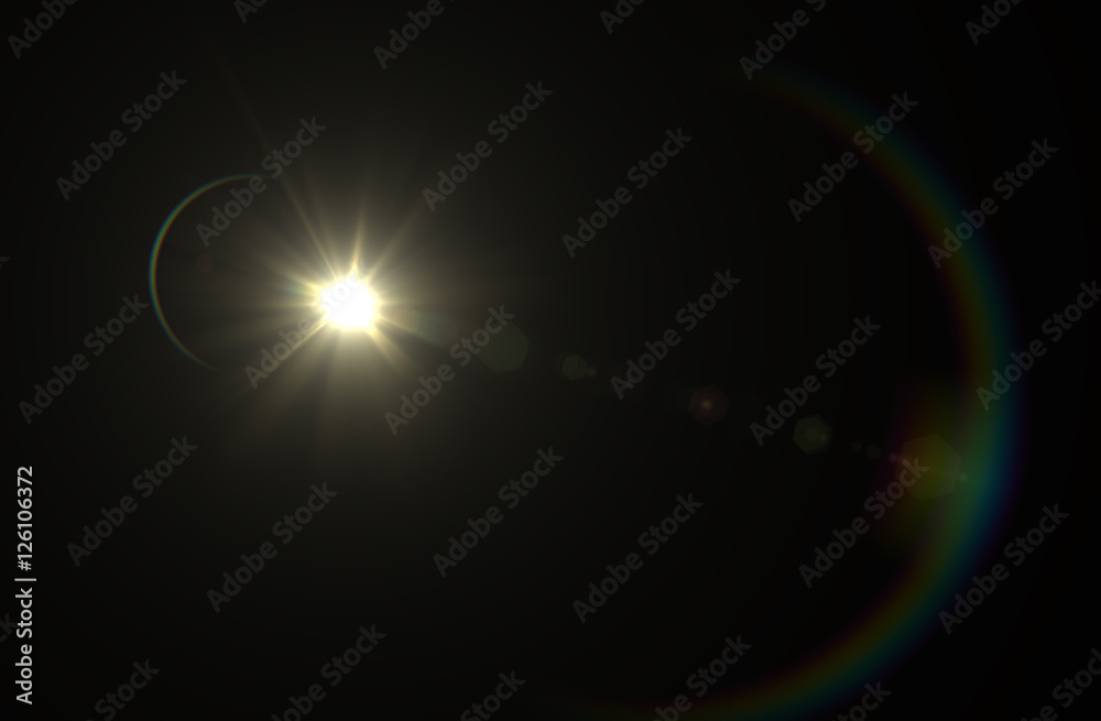 Lens flare effect in space 3D render Stock Photo | Adobe Stock