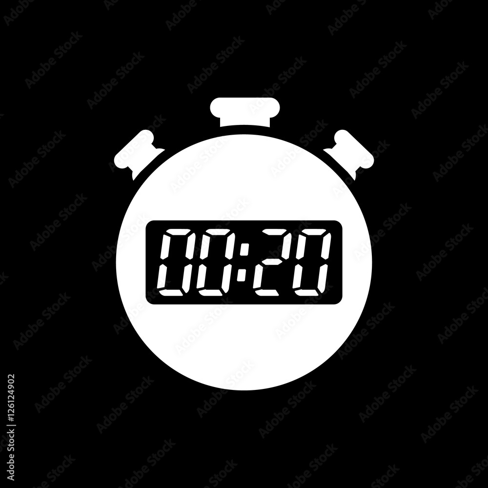 The 20 Seconds Minutes Stopwatch Icon Clock And Watch Timer Countdown Stopwatch Symbol Ui