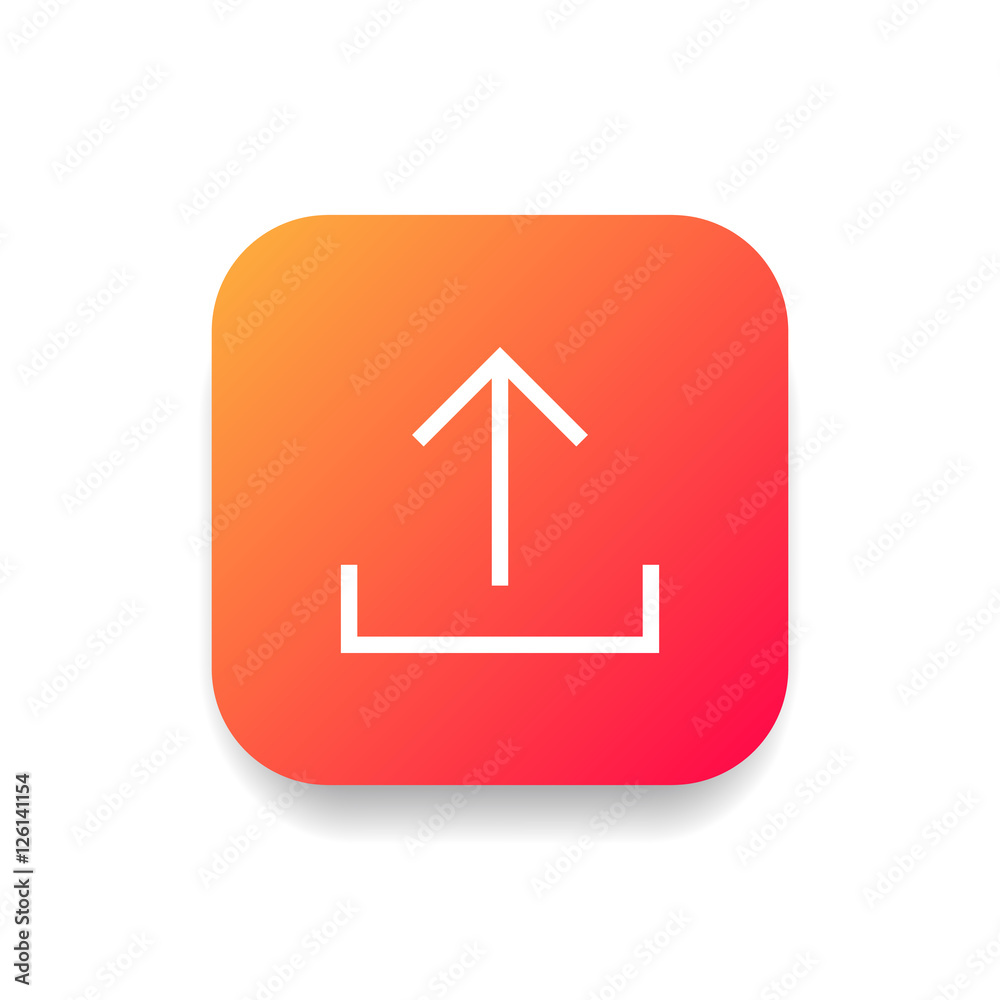 Upload icon vector, clip art. Also useful as logo, square app icon, web ...