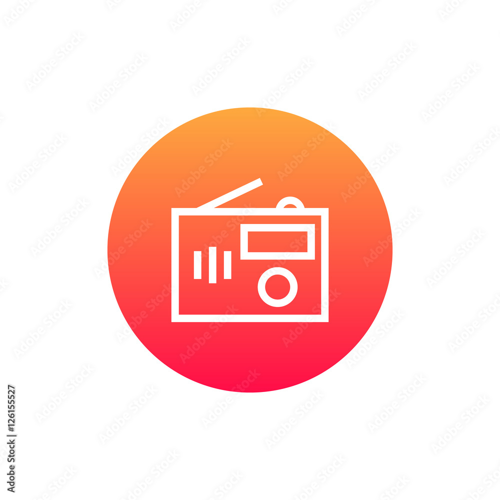 Radio icon vector, clip art. Also useful as logo, circle app icon, web ...