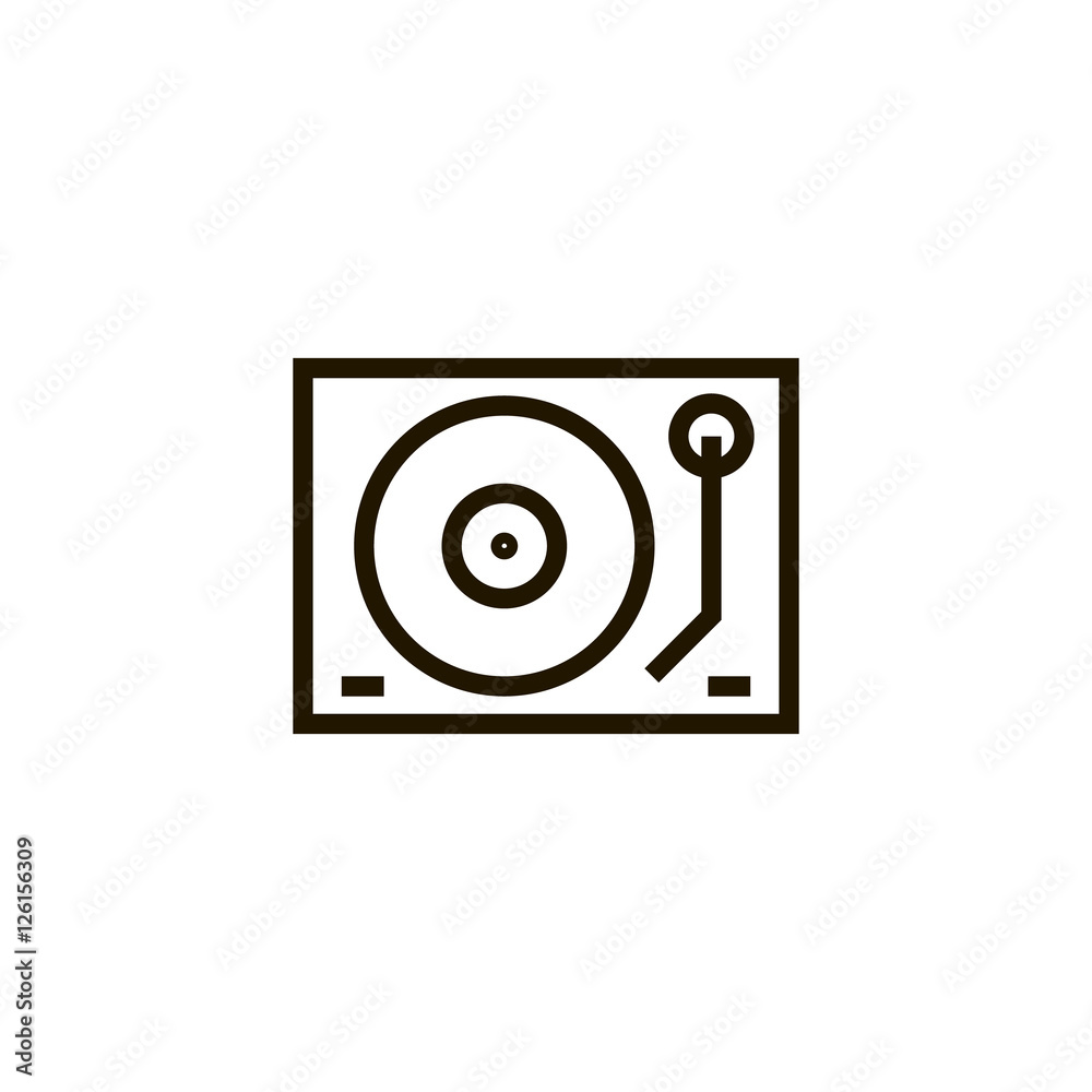 Dj mixer icon vector, clip art. Gramophone vector symbol. Also useful ...